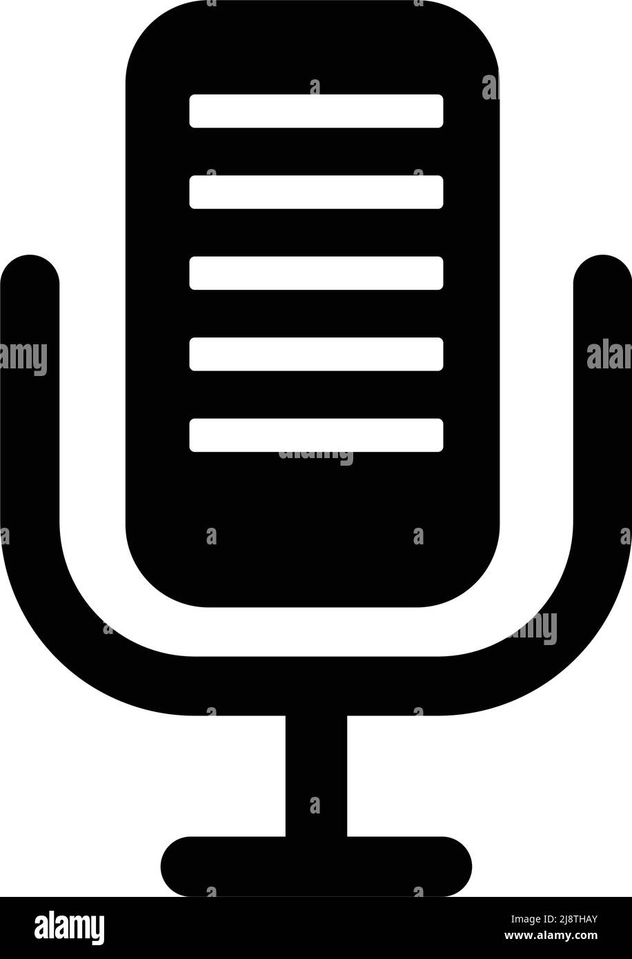 Microphone silhouette icon. Vectors about music. Editable vector Stock ...