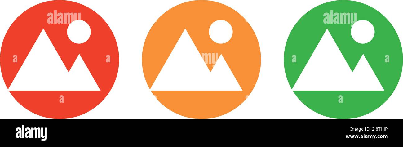 Colorful round photo icon set. Editable vector Stock Vector Image & Art ...