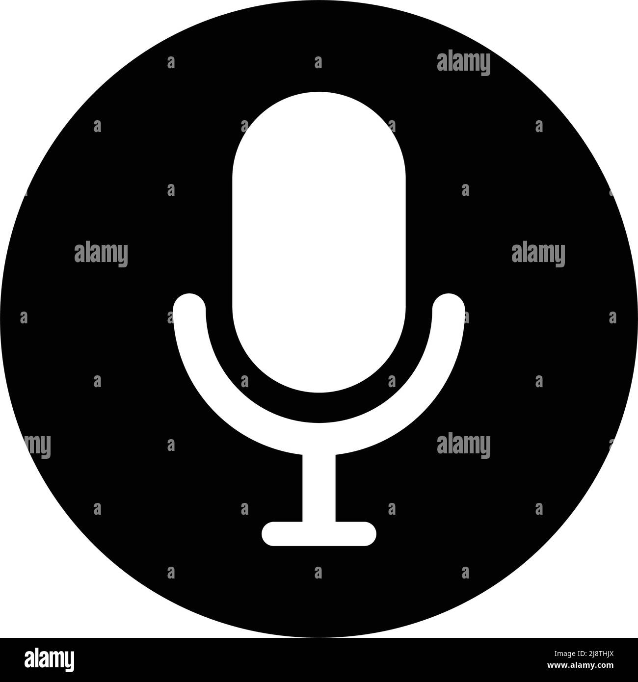 Microphone icon in a black circle. Editable vector Stock Vector Image ...