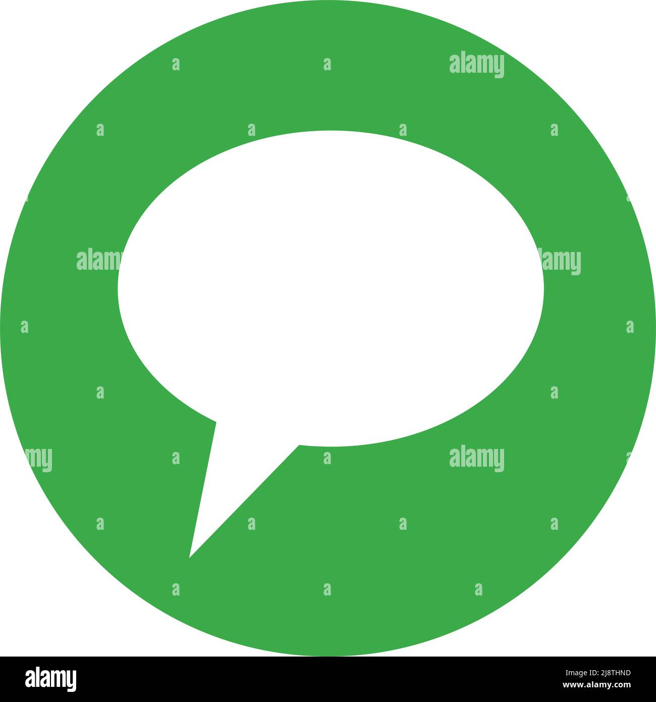 Green round message icon. Callout. Editable vector Stock Vector Image ...