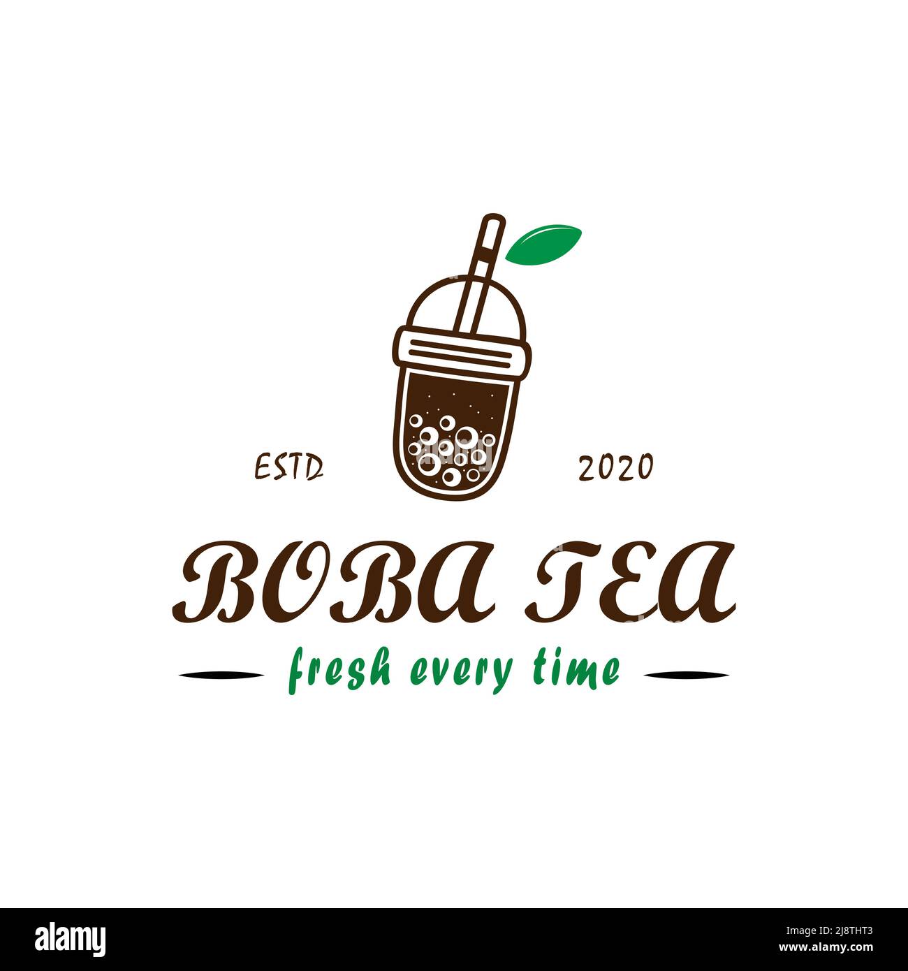 Bubble tea stamp label vector logo creative design Stock Vector Image ...