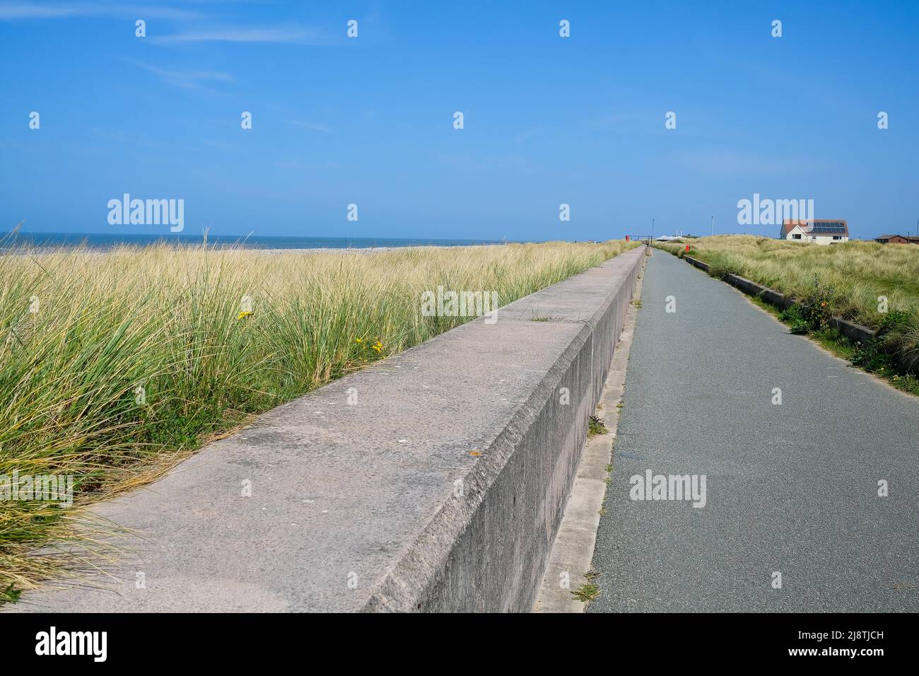 cycle path along the coast Rhyl North Wales UK Stock Photo - Alamy