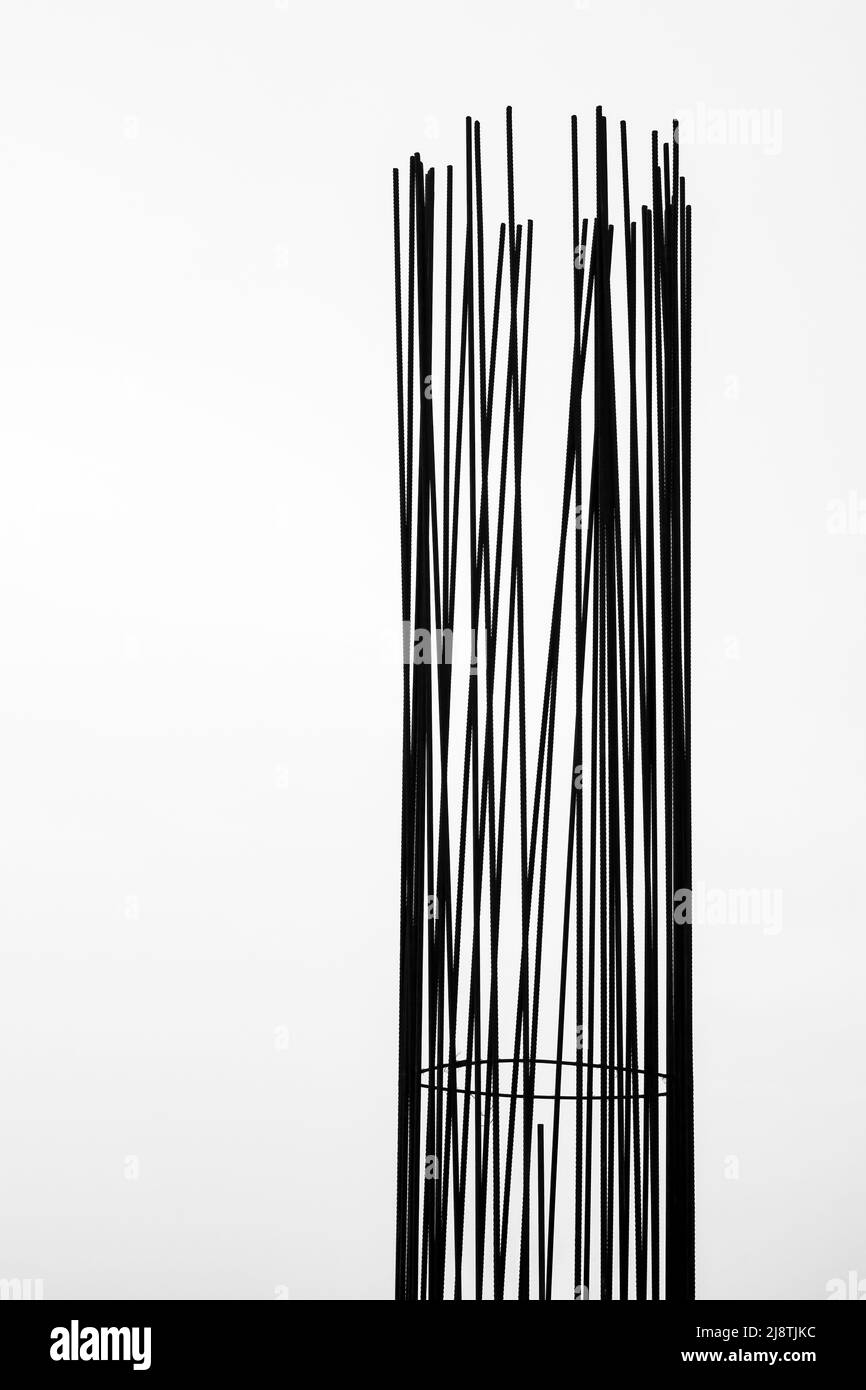 Rustic top column rods on isolated background Stock Photo - Alamy