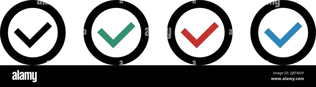 Check mark or tick icons. Icons for tasks and tests. Editable vector ...