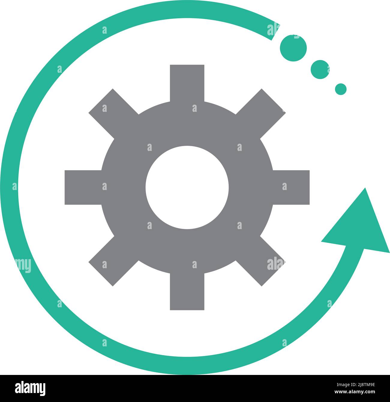 Rotating arrow and gear icons. Vectors that can be used to update the ...