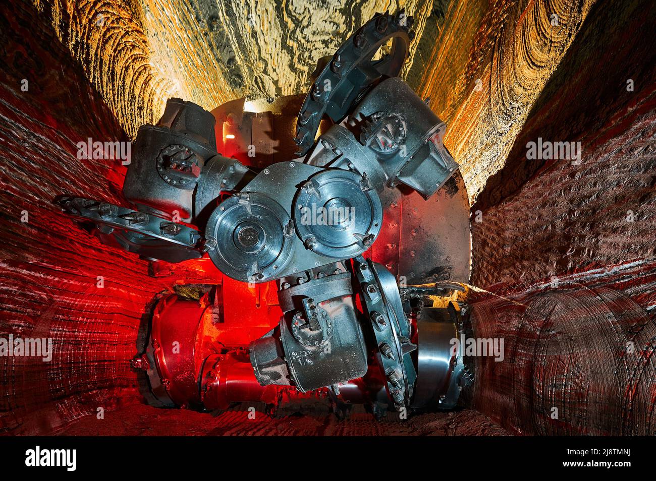 Mining machine with different saws in mineral quarry Stock Photo - Alamy