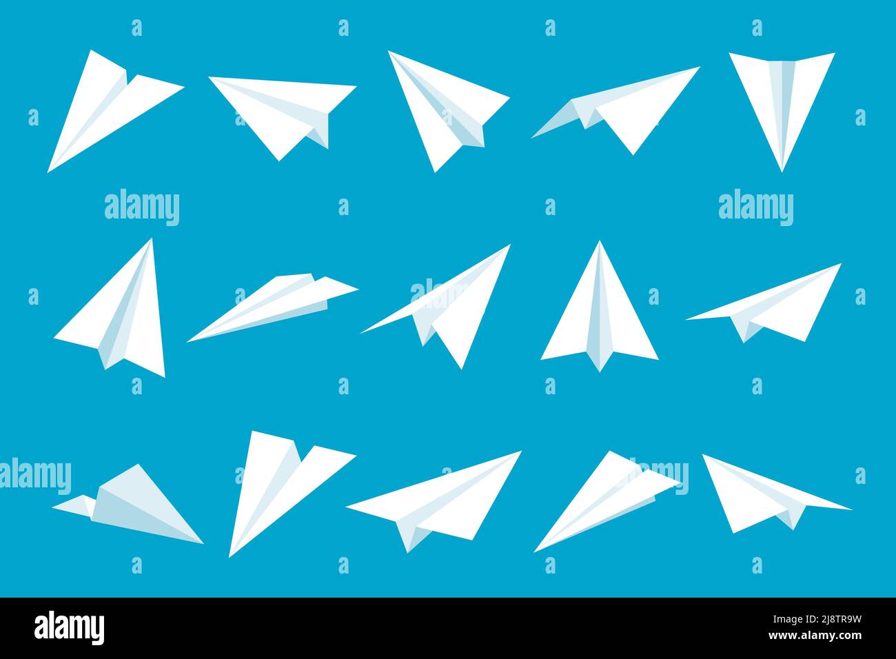 Realistic handmade paper planes collection. Origami aircraft in flat ...