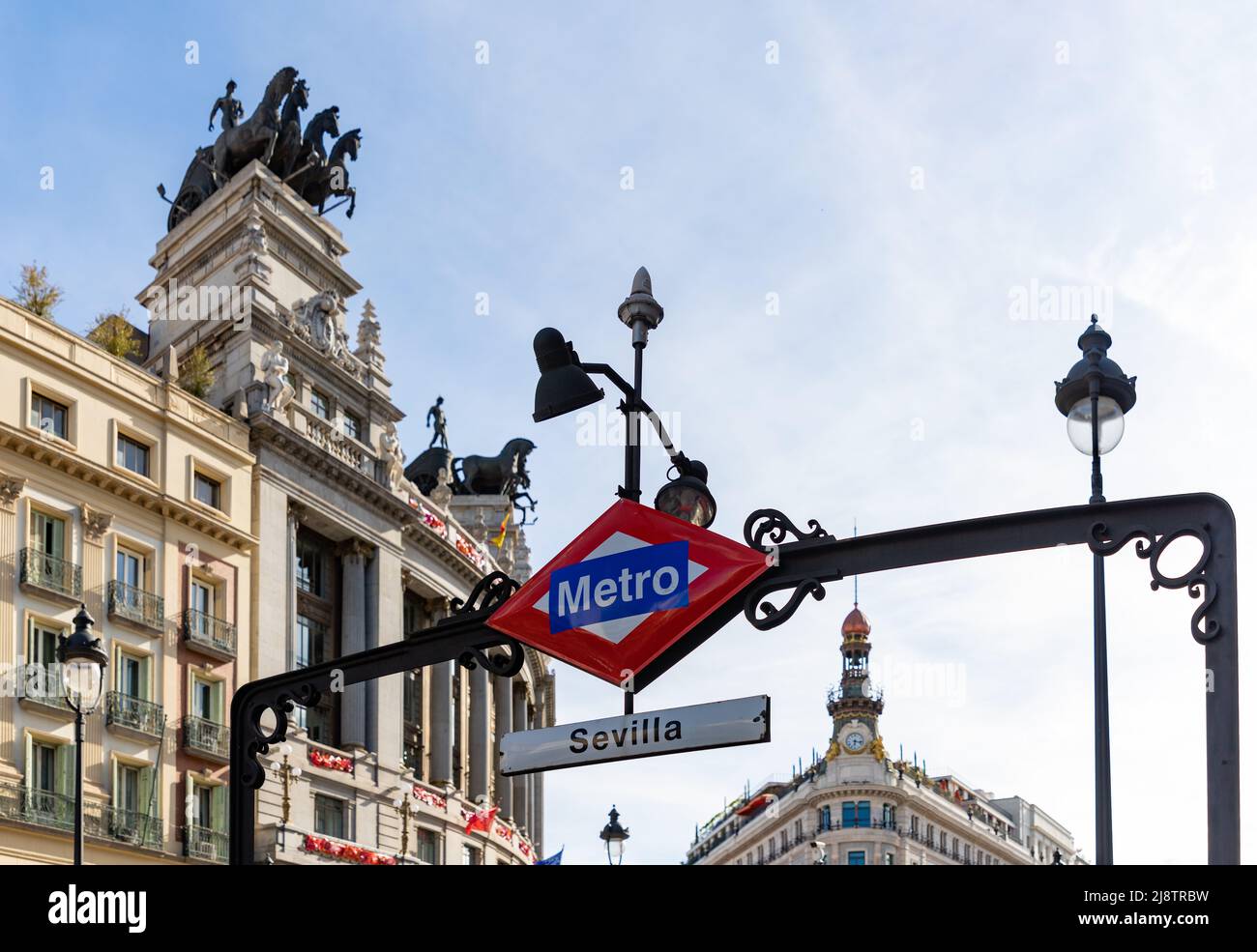 A picture of the Sevilla Metro sign Stock Photo - Alamy