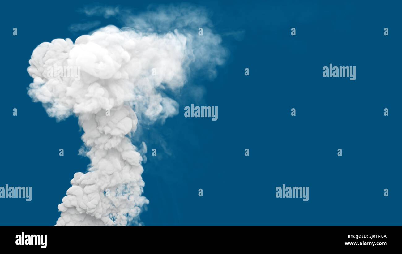 white thick pollute smoke column emission from coal power plant ...