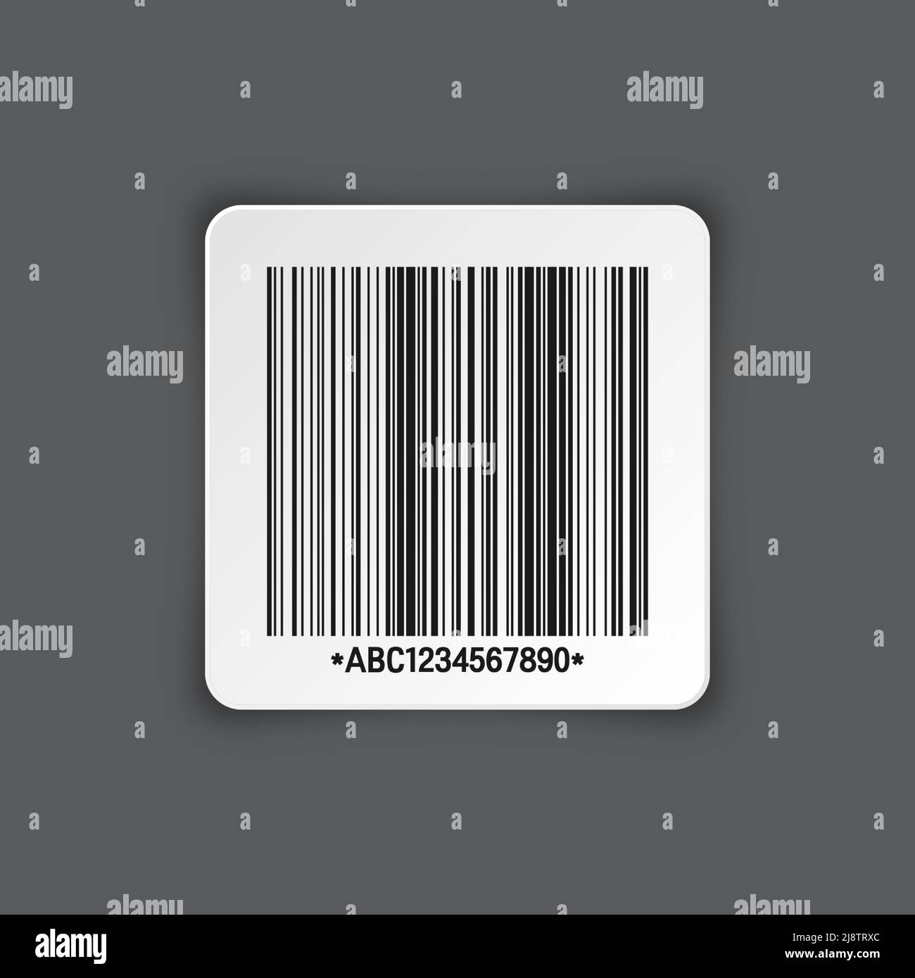 Realistic barcode sticker on gray background. Identification tracking ... Realistic barcode sticker on gray background. Identification tracking ...