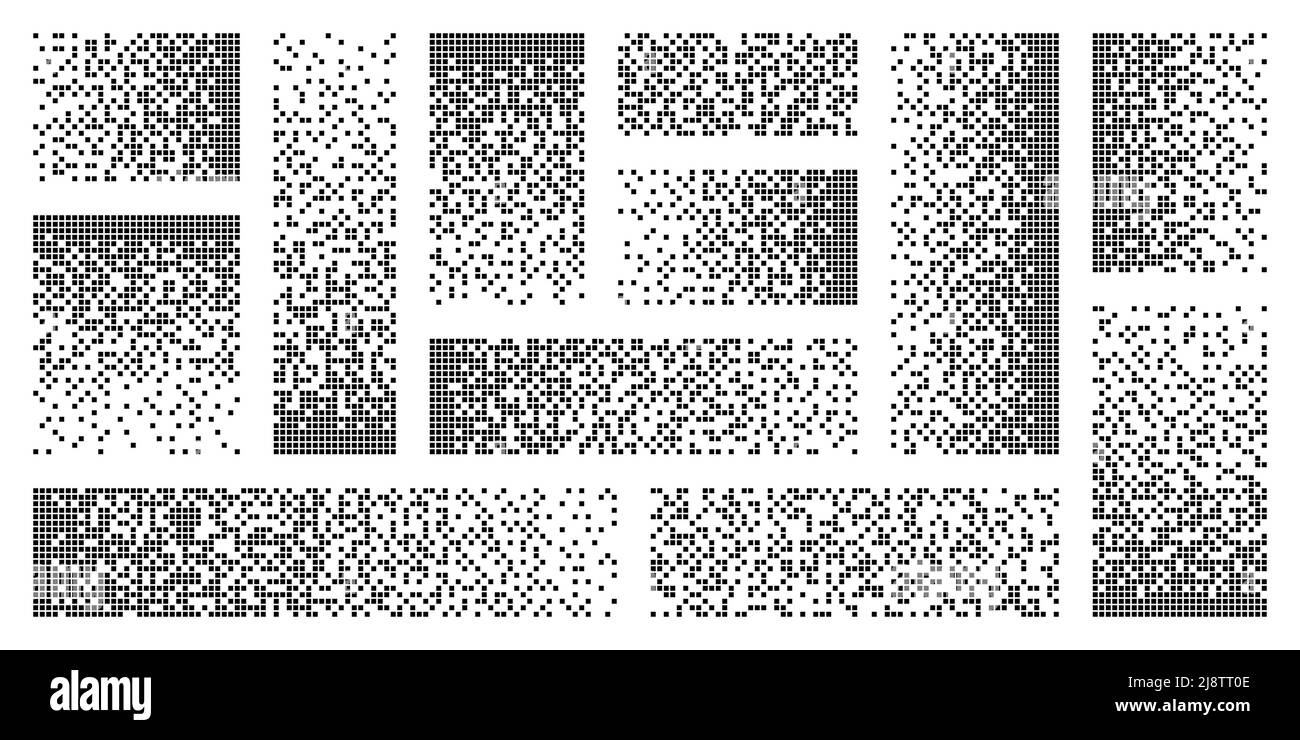 Pixel disintegration, decay effect. Various rectangular elements made ...