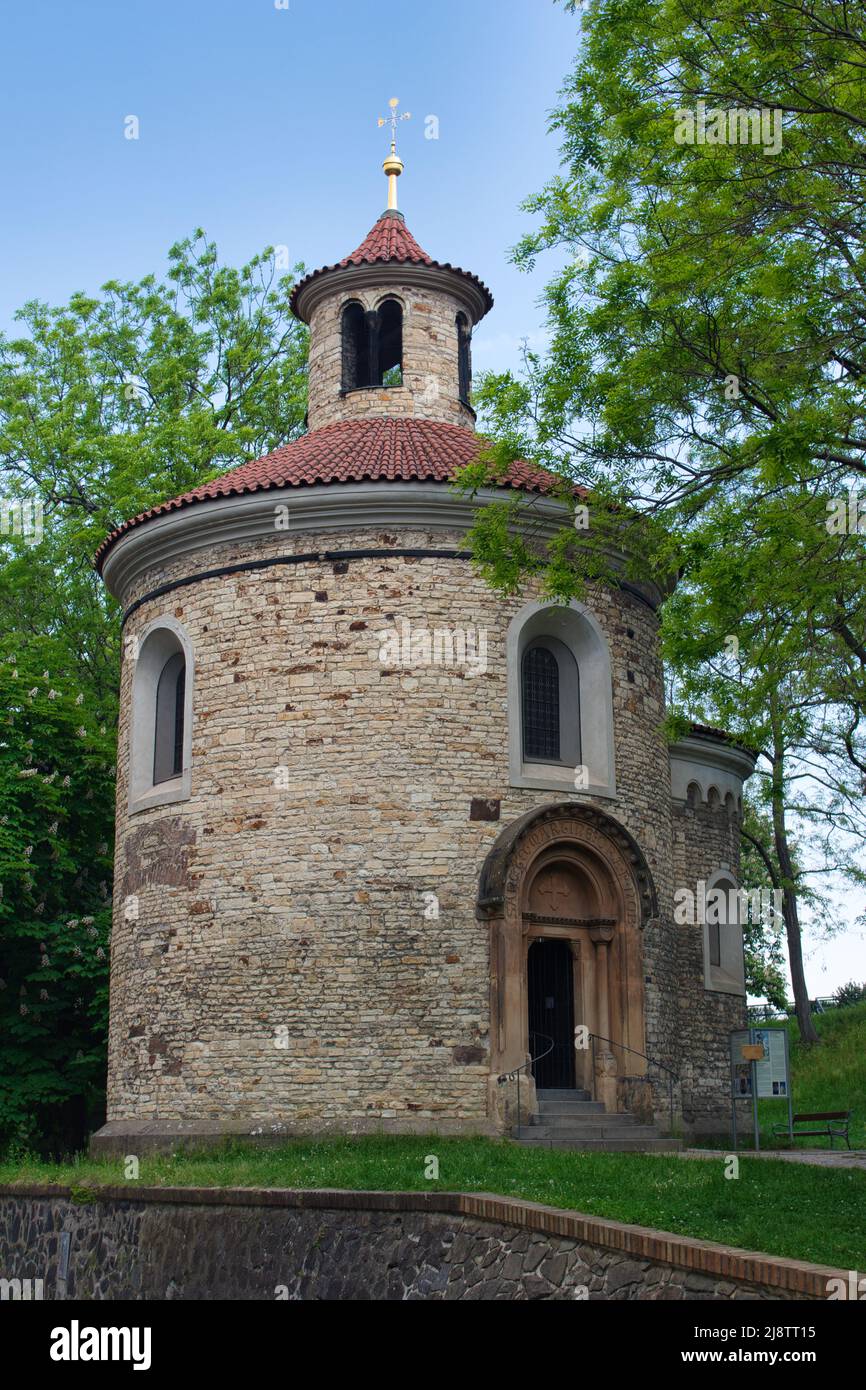 Rotunda of St Martin in Prague in spring day. Vysehrad. Unesco czech ...