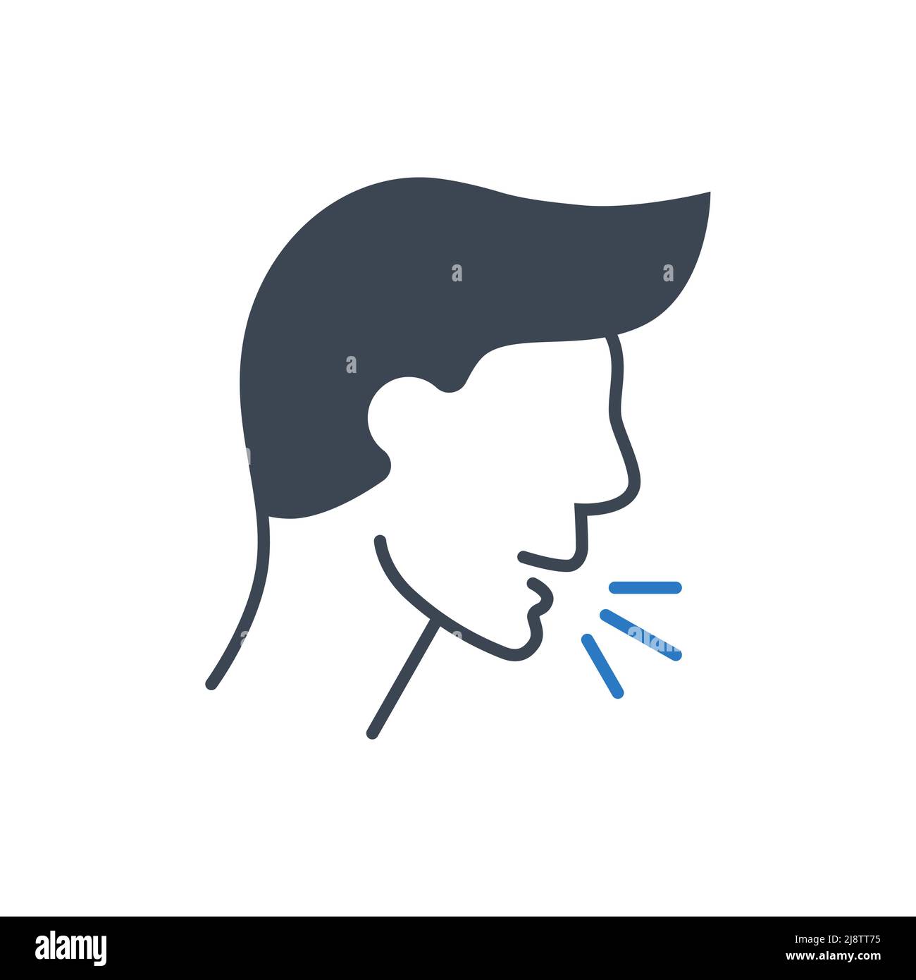 Cough related vector glyph icon. Coughing man head. Cough sign ...