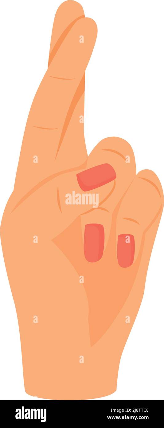 Keep fingers crossed semi flat color vector element Stock Vector Image ...