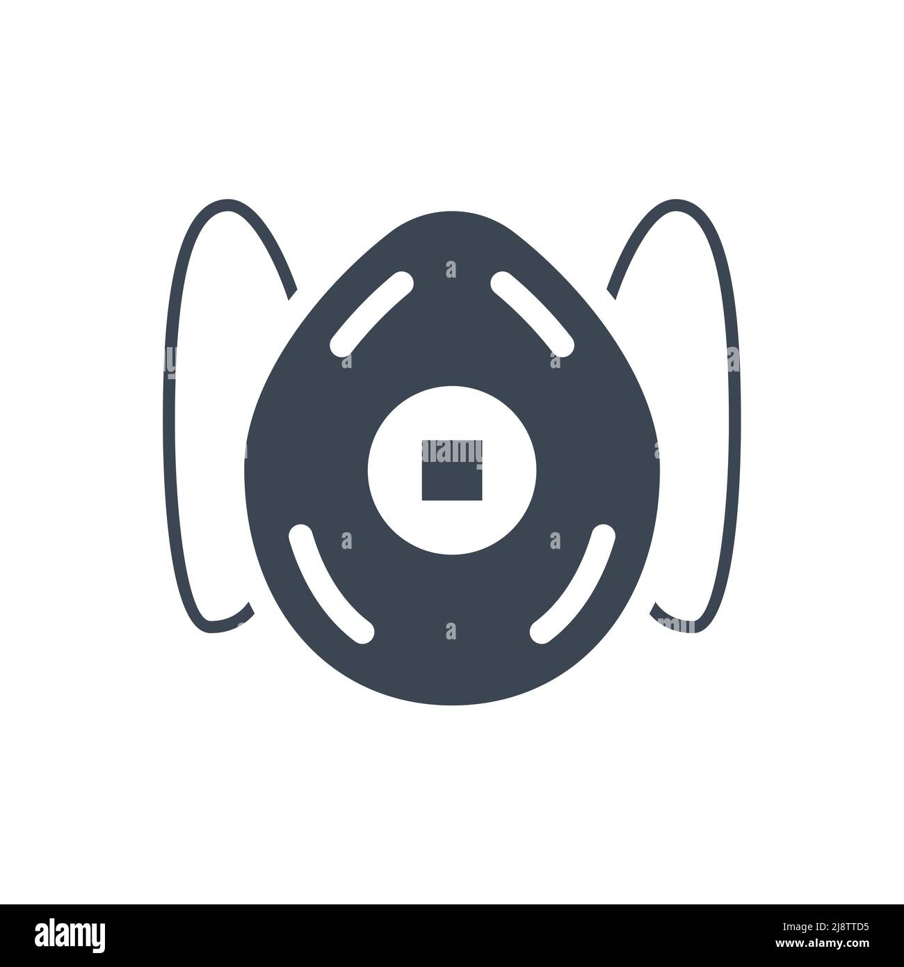 FFP2 medical mask related vector glyph icon. FFP2 mask sign. Isolated ...