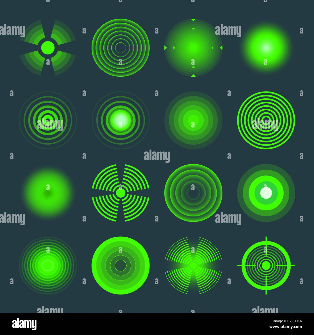 Thermal, night vision scope. Crosshair, gun sight vector icons ...