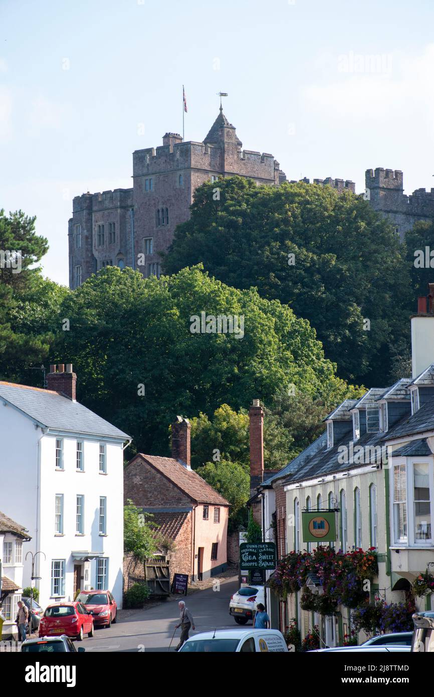 The medieval village of Dunster in Somerset within the Exmoor National ...