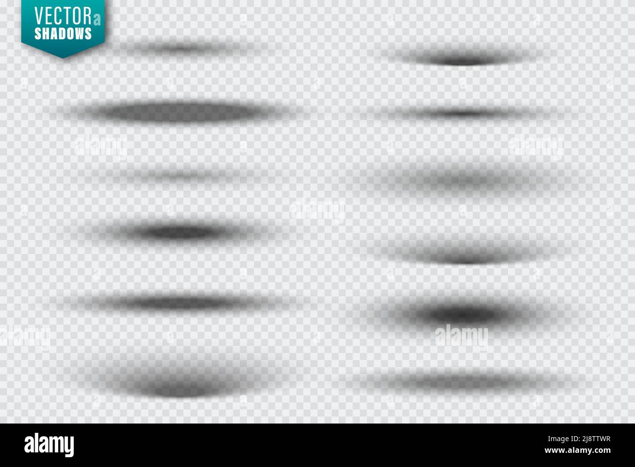 Vector shadows collection on transparent background. Realistic shadow ...