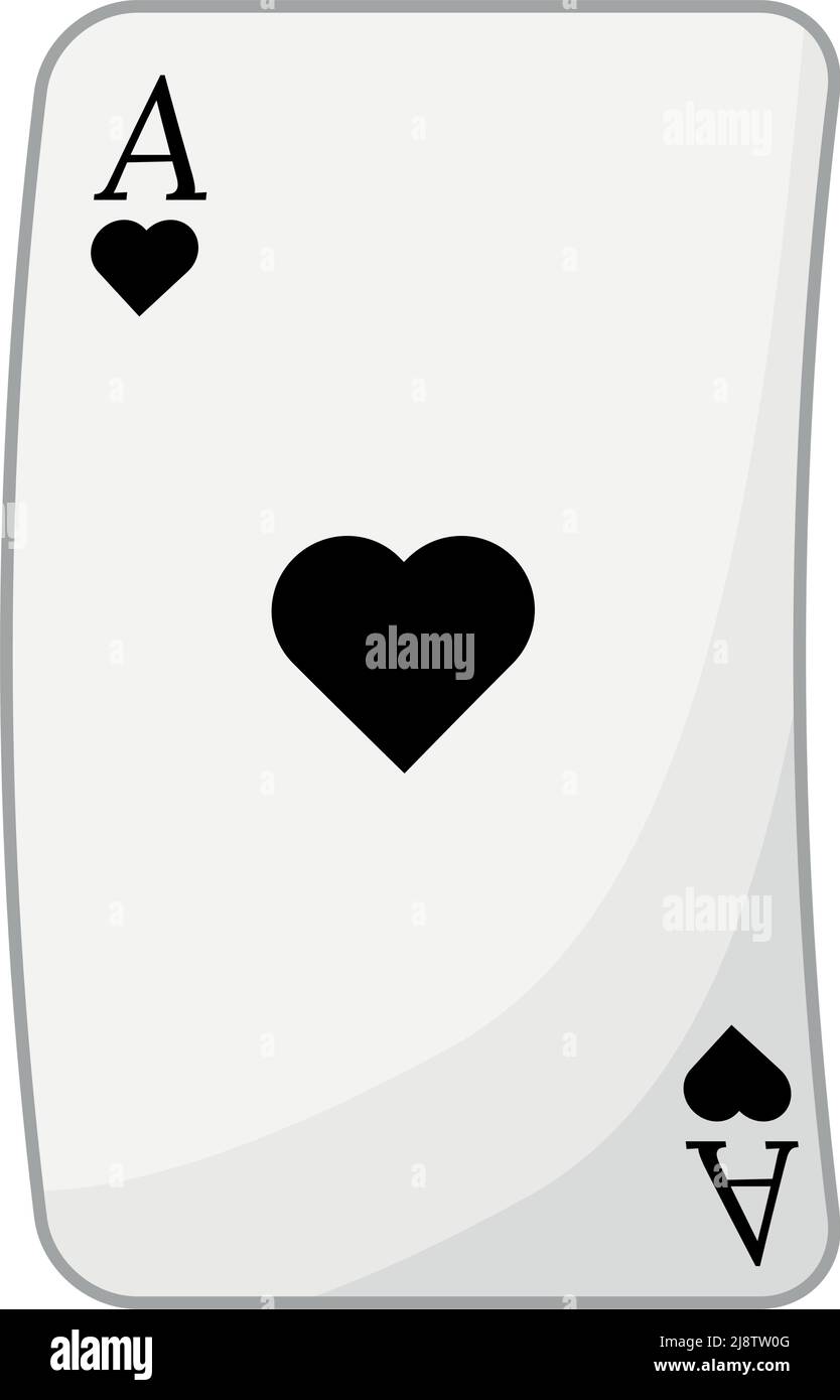 Ace of black hearts semi flat color vector element Stock Vector Image ...