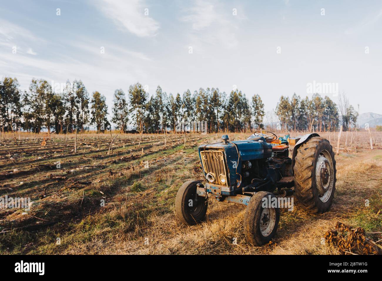 Old blue tractor hi-res stock photography and images - Alamy