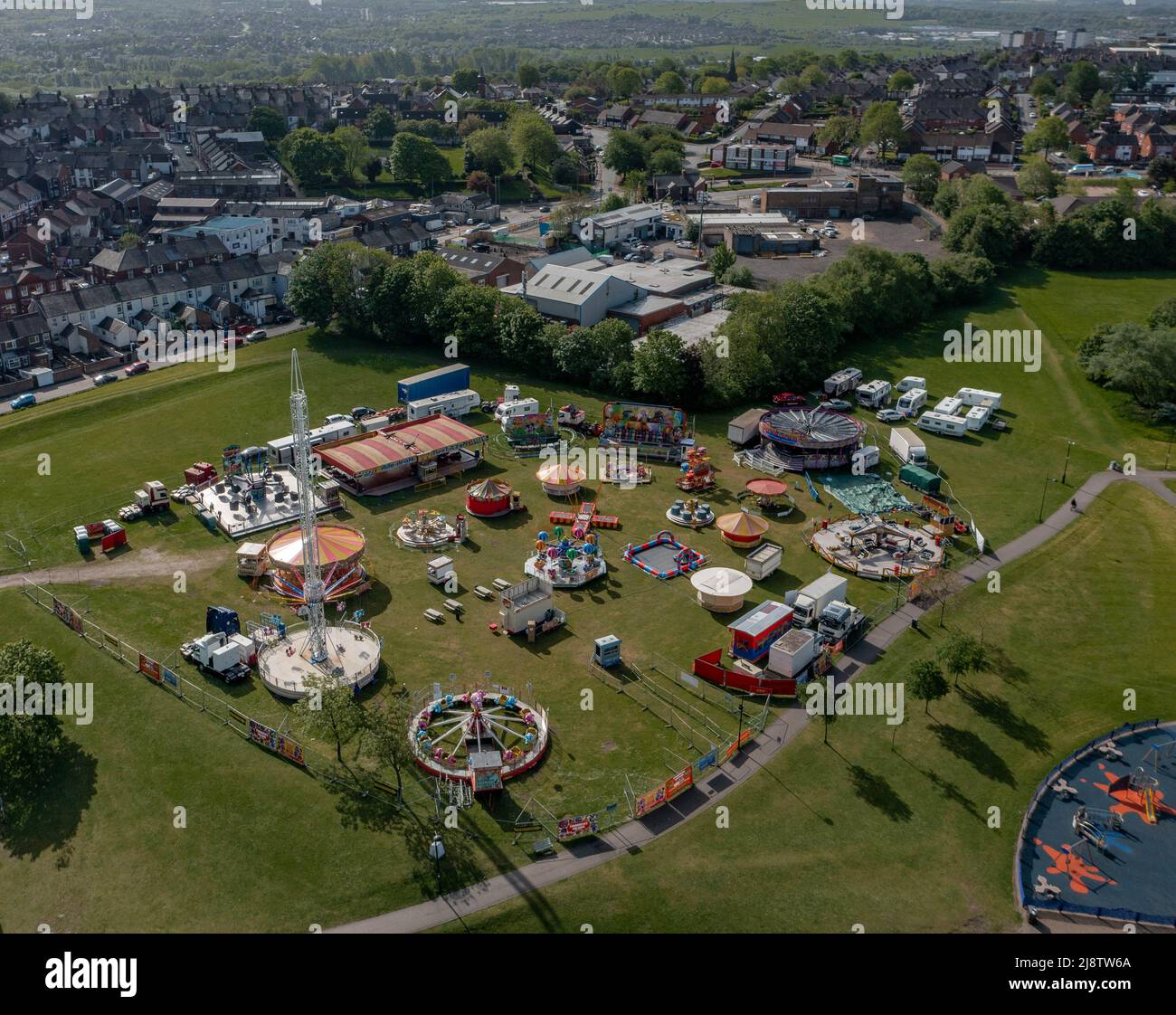 Traveling fun fair drone aerial hi-res stock photography and images - Alamy