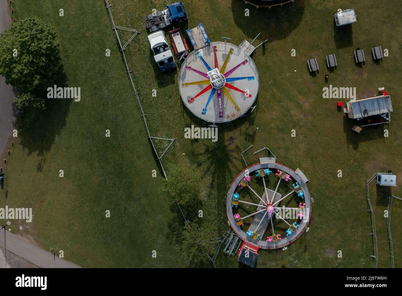Traveling fun fair drone aerial hi-res stock photography and images - Alamy