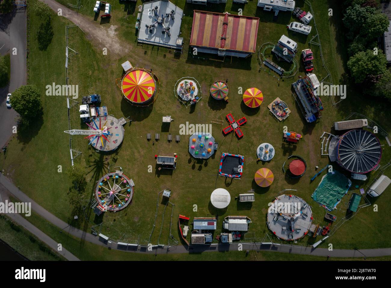 Traveling fun fair drone aerial hi-res stock photography and images - Alamy