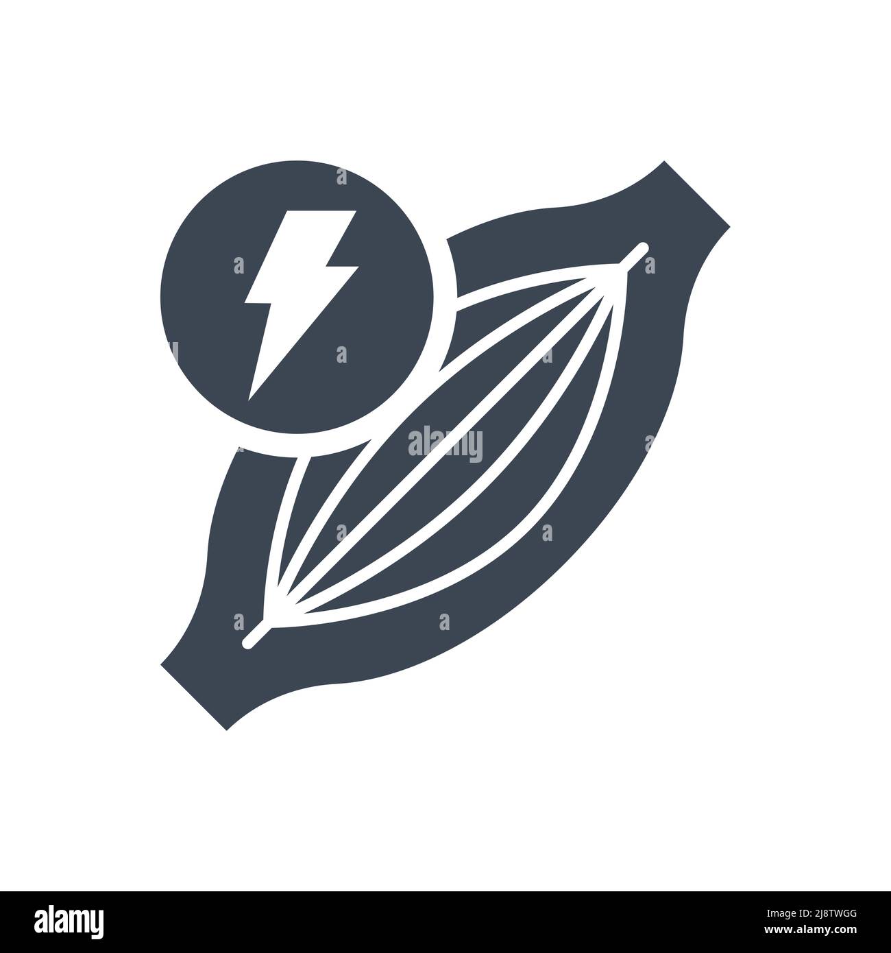 Muscle pain related vector glyph icon. Muscle with lightning. Muscle ...