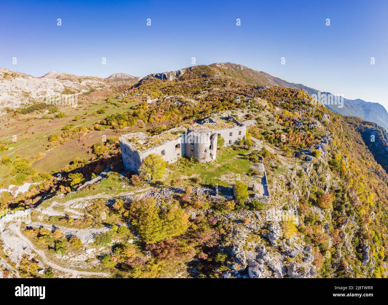 Collapsing tower of fortress Kosmac. Ancient Austro-Hungarian fortress ...