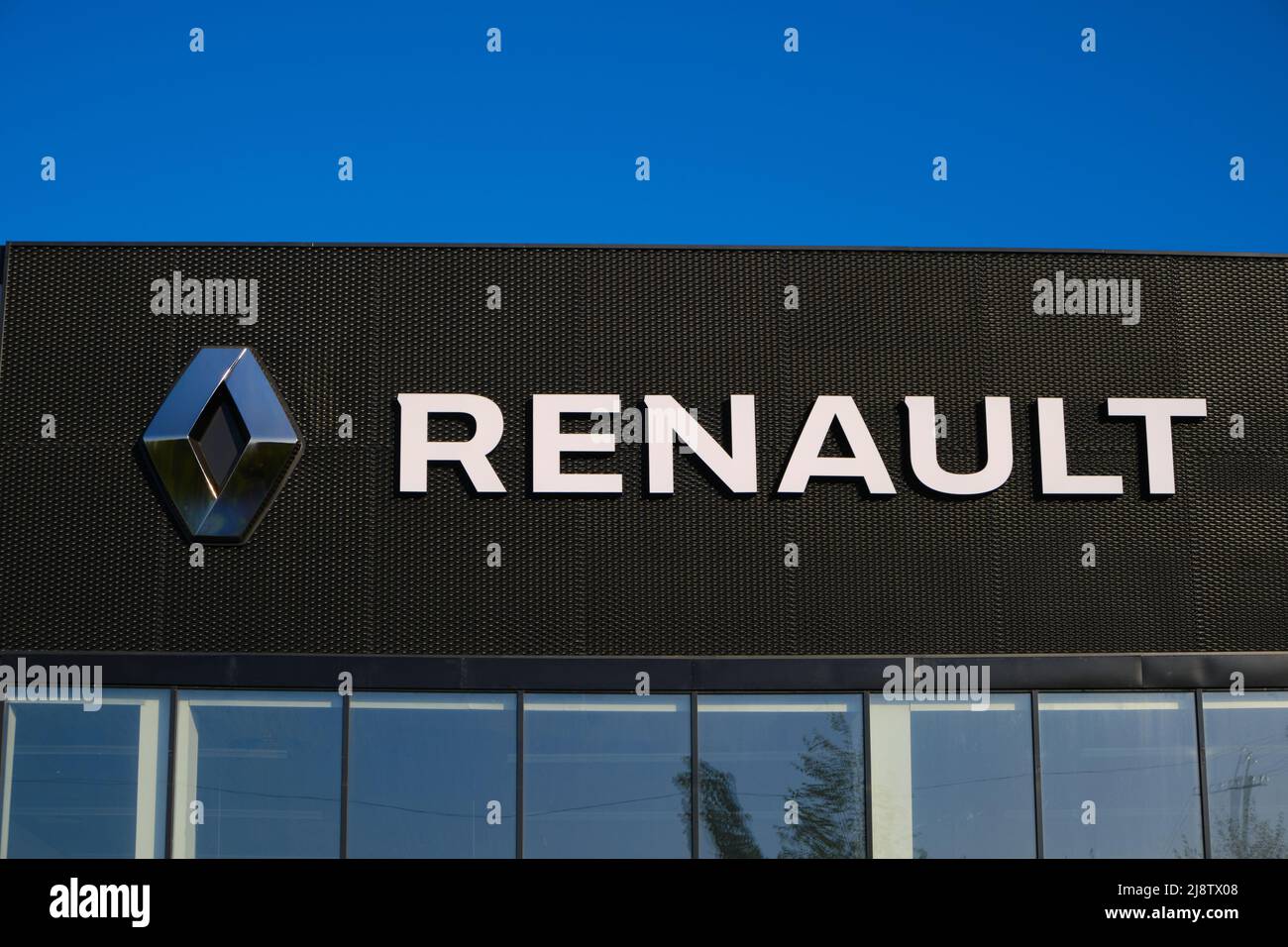 Kazakhstan, Kostanay, May 11, 2022, car dealership, logo on building ...