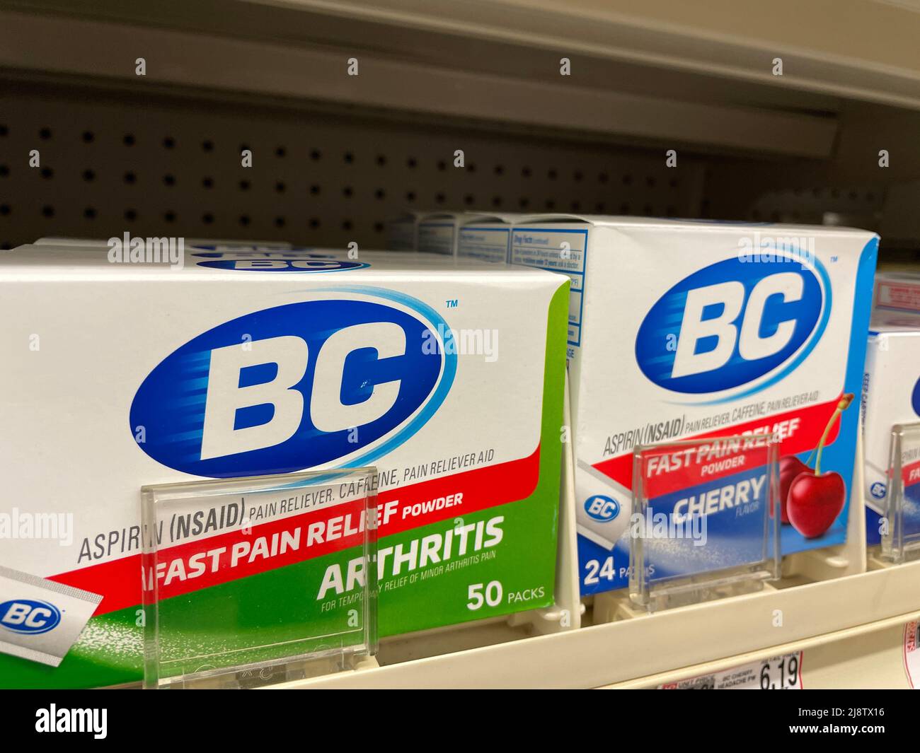 Grovetown, Ga USA - 04 15 22: Retail store medicine section BC Powders ...