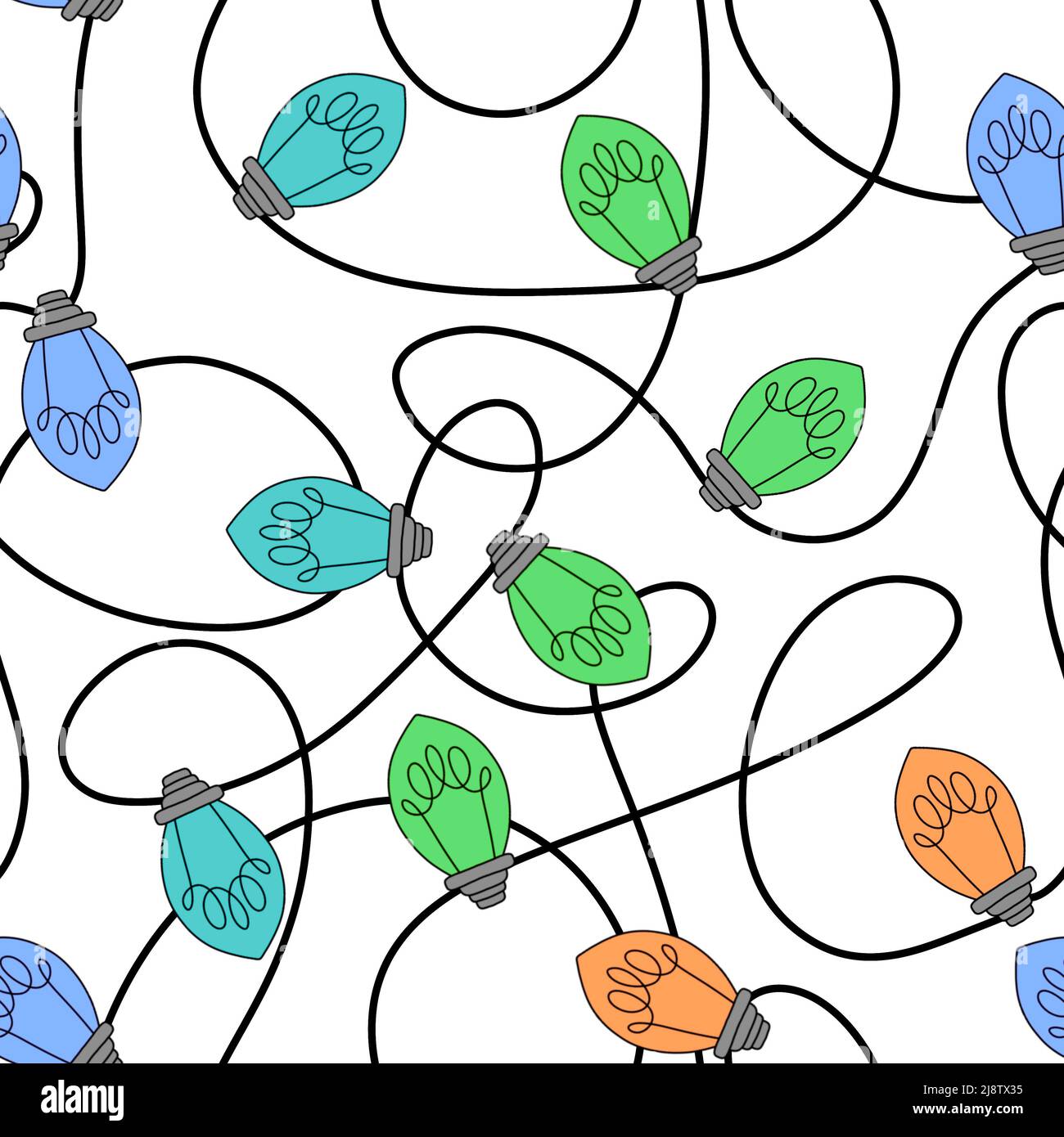 New year seamless Christmas lights pattern for fabrics and packaging ...