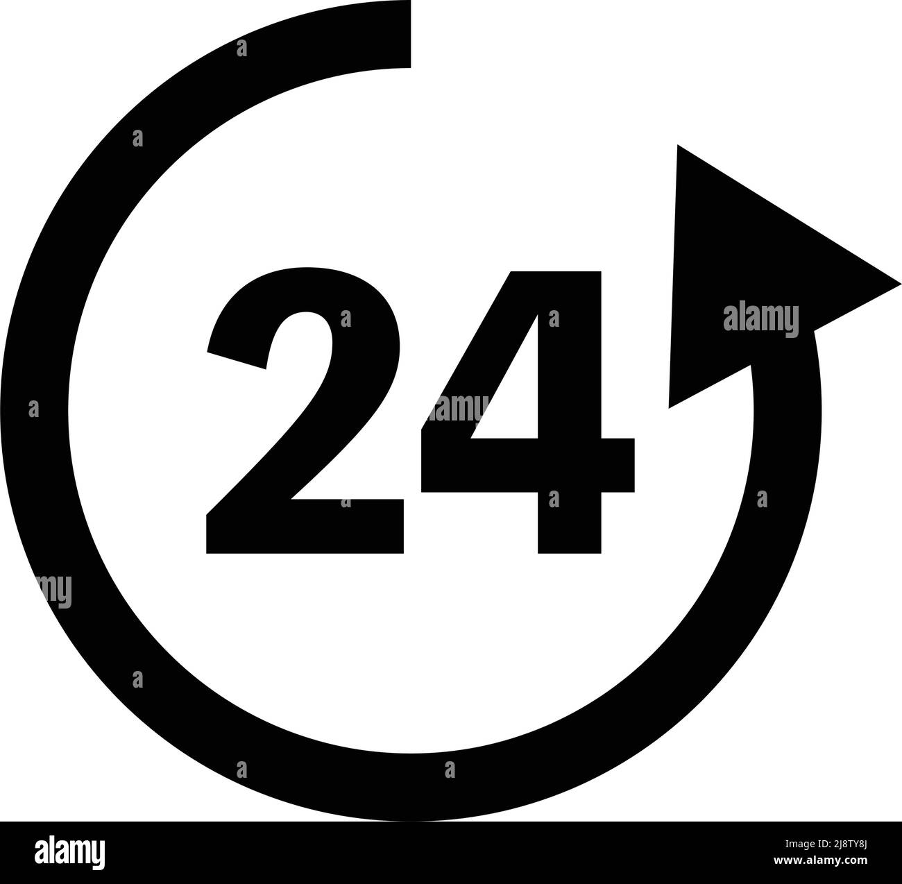 Rotating arrows and 24-hour icons. Editable vector Stock Vector Image ...