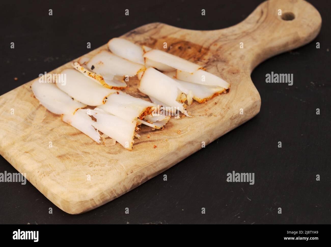 Dry salt salo, traditional Slavic food, slab of fatback frozen and ...