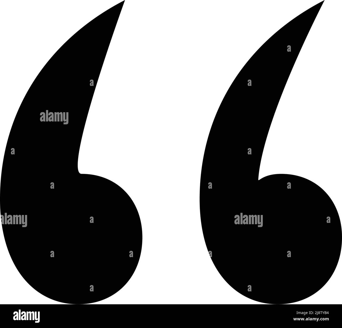 Simple silhouette icon for quotation marks. Editable vector Stock ...