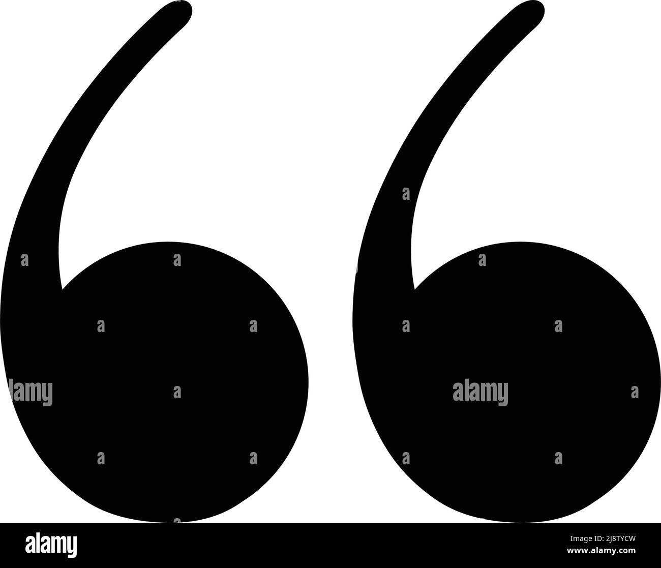 Simple silhouette icon for quotation marks. Editable vector Stock ...
