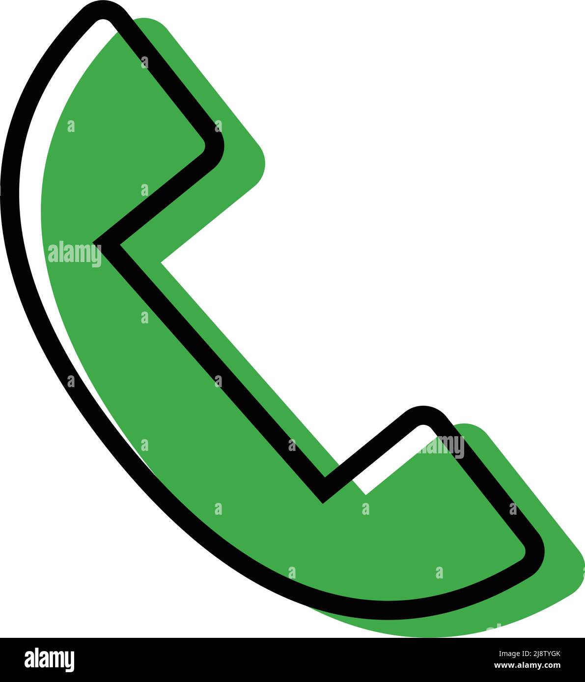 Stylish phone icons. Green editable vectors. Editable vector Stock ...