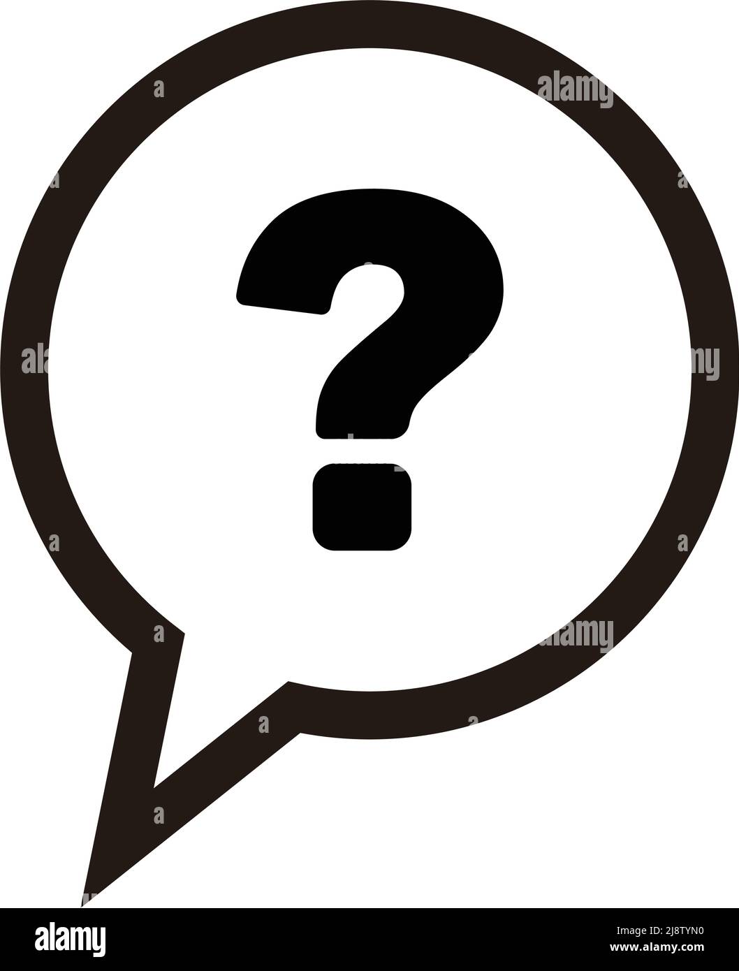 A question mark icon inside a speech balloon icon. Editable vector ...