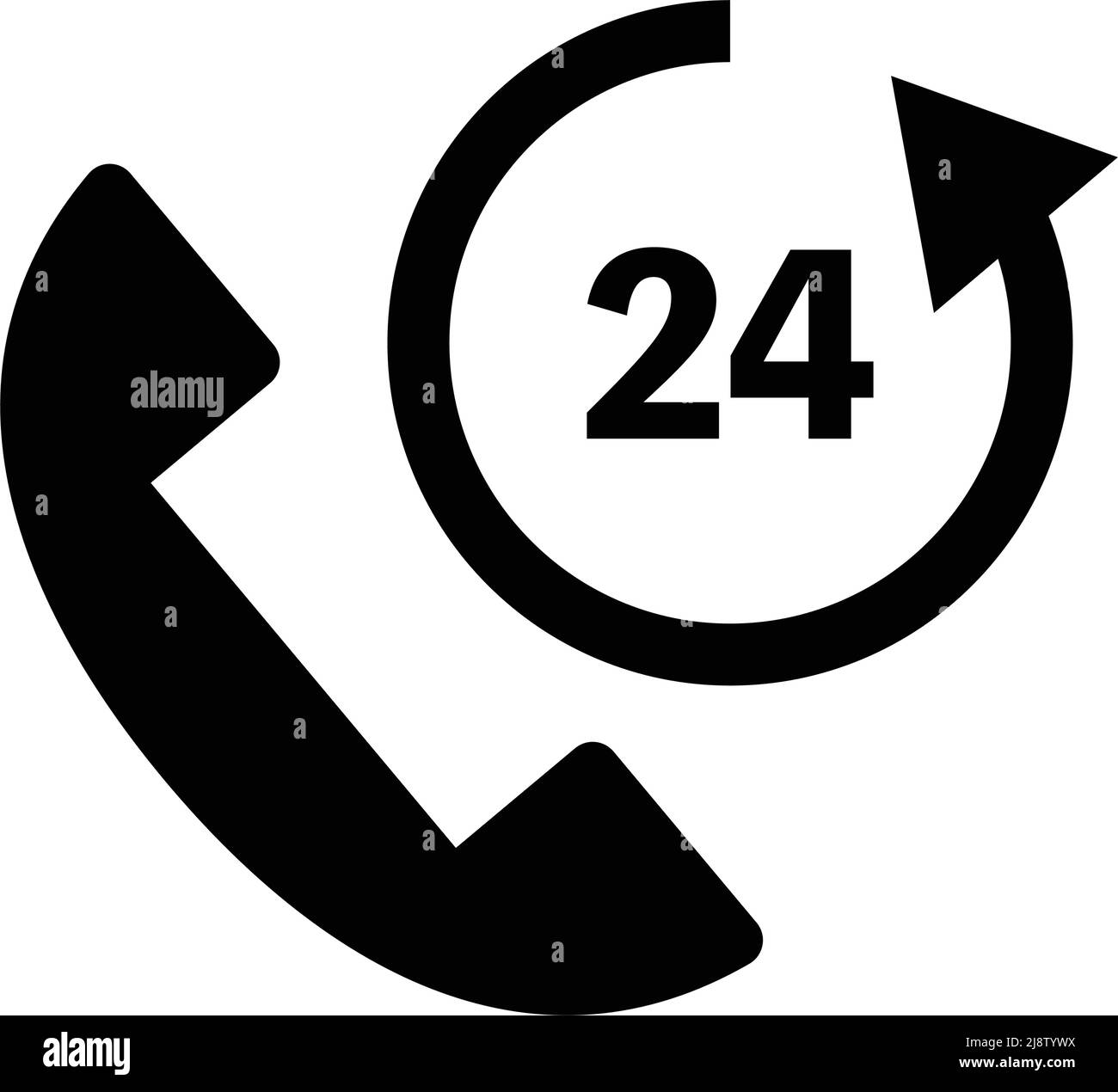 24-hour support icon. Telephone vector. Editable vector Stock Vector ...