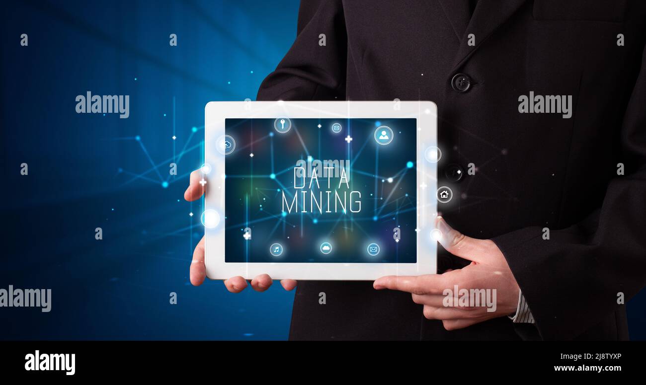 Person holding tablet, security concept Stock Photo - Alamy