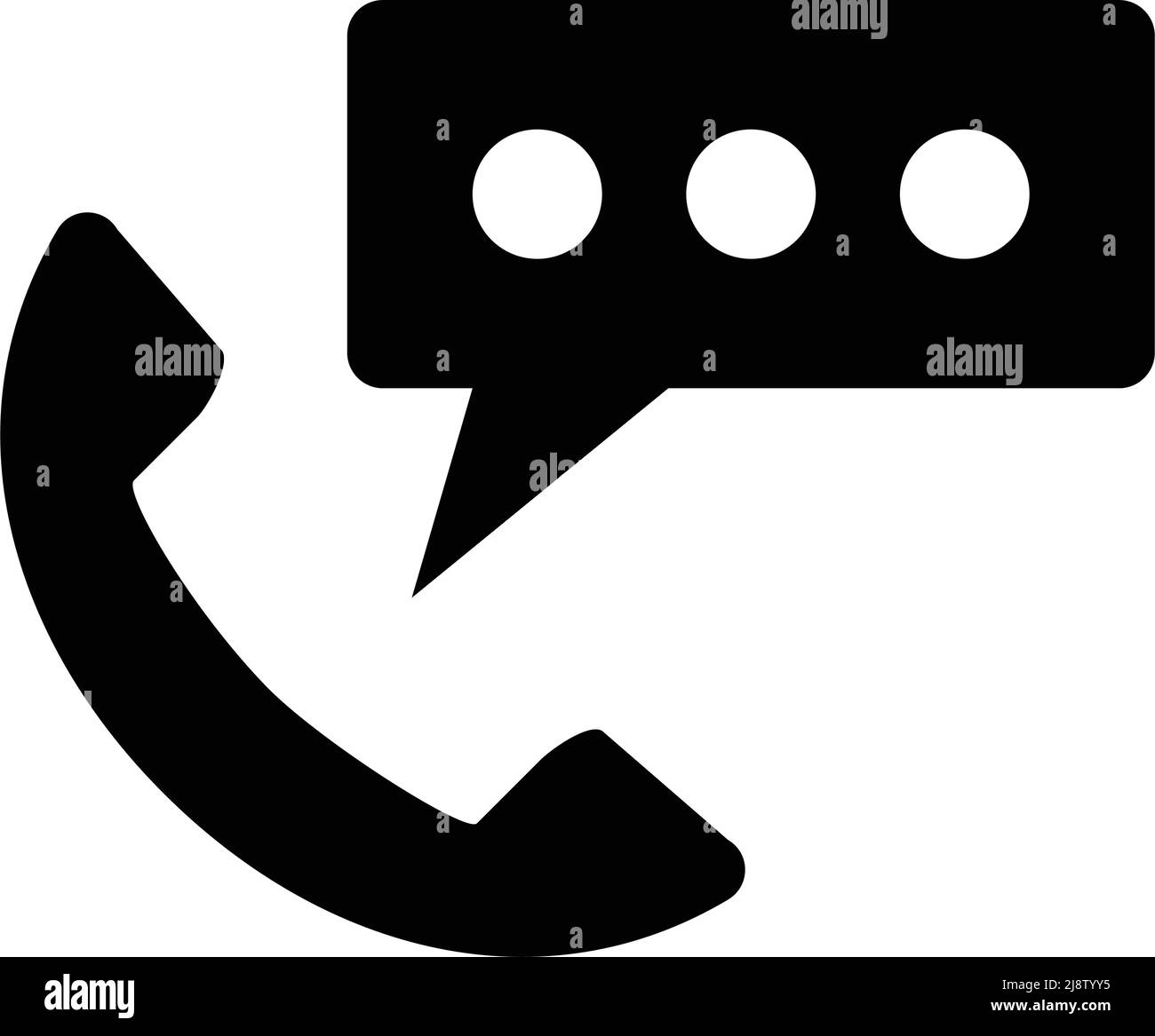 Black phone and message icon. Editable vector Stock Vector Image & Art ...