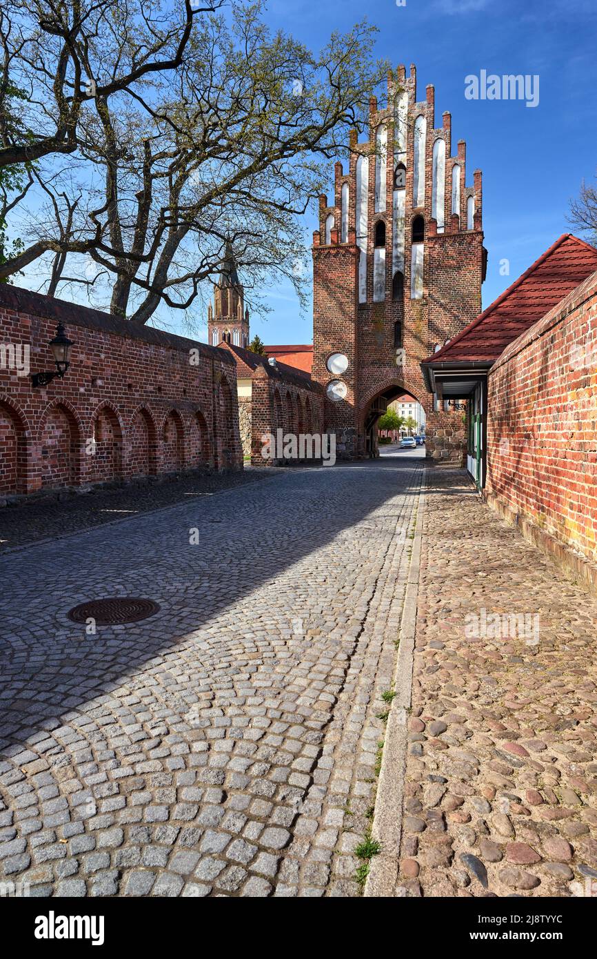 The city gate and Medieval fortification in Neuebrandemburg in Germany ...