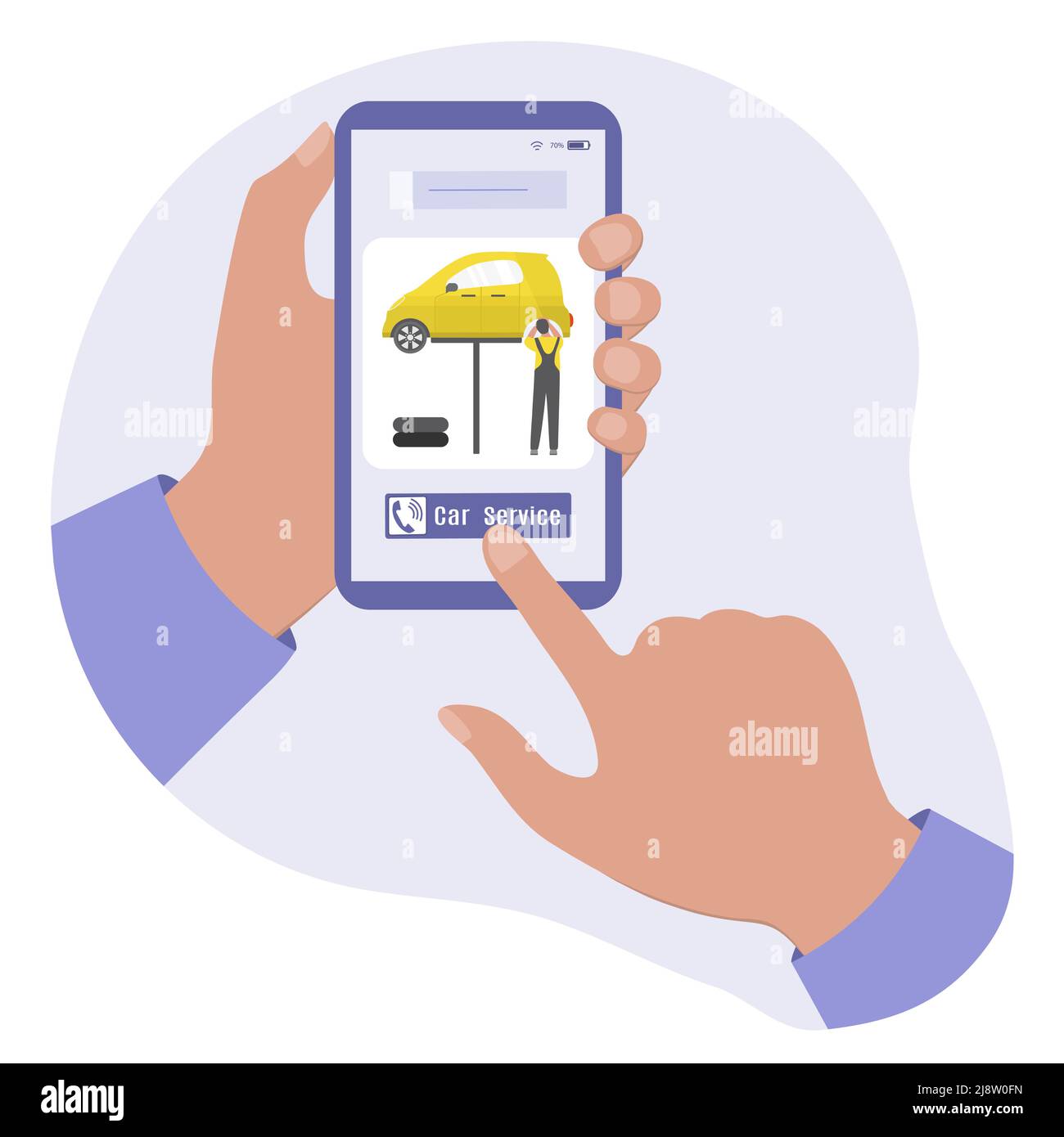 Car crash phone for help Stock Vector Images - Alamy