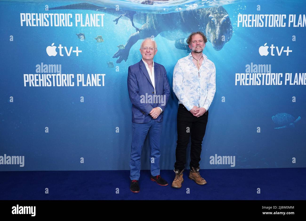 Mike Gunton (left) and Tim Walker attends the premiere for Apple TV+'s ...