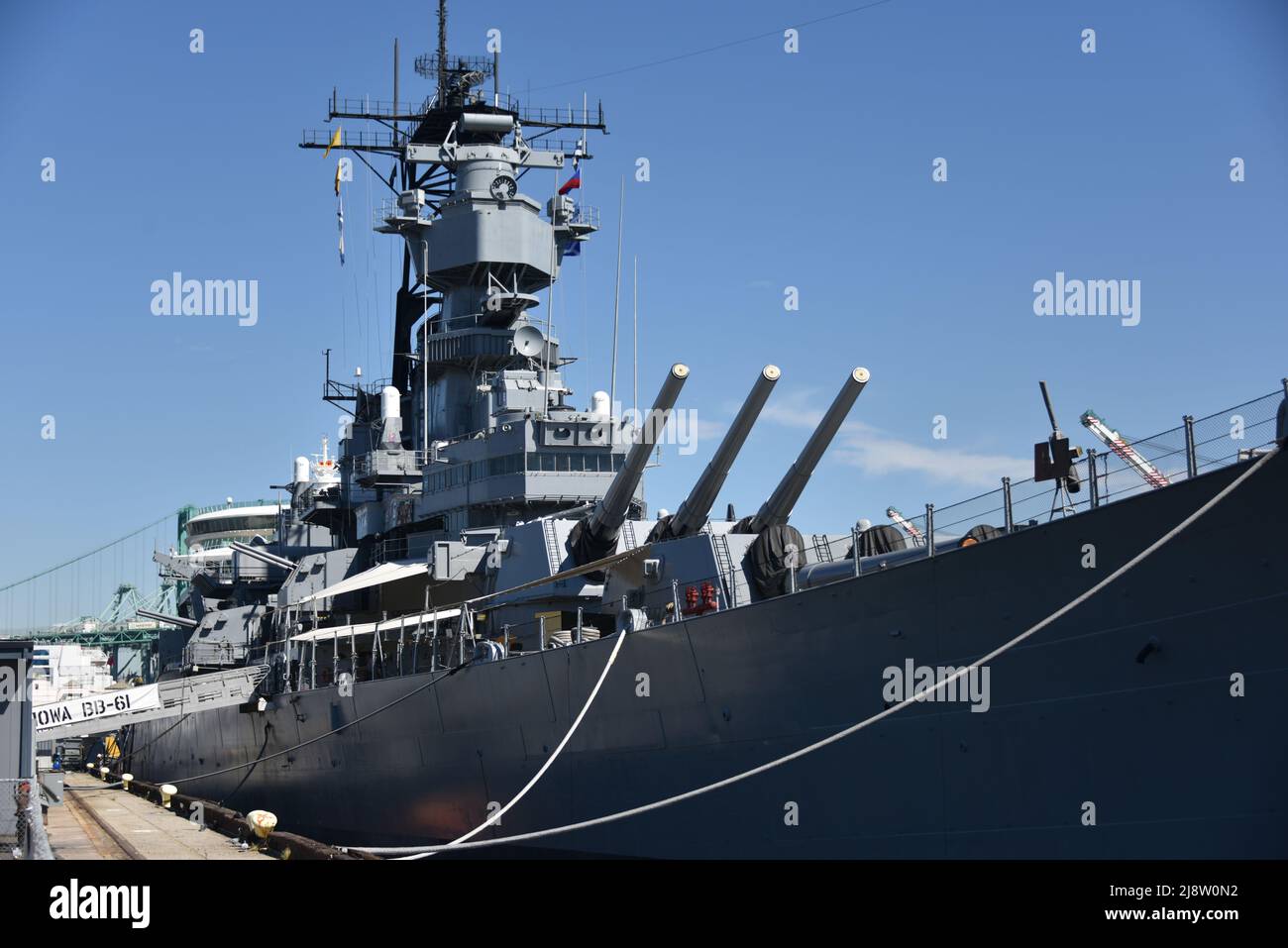San Pedro, CA. USA. 2/28/2022. U.S.S. Iowa BB-61. U.S. Iowa BB-61 ...