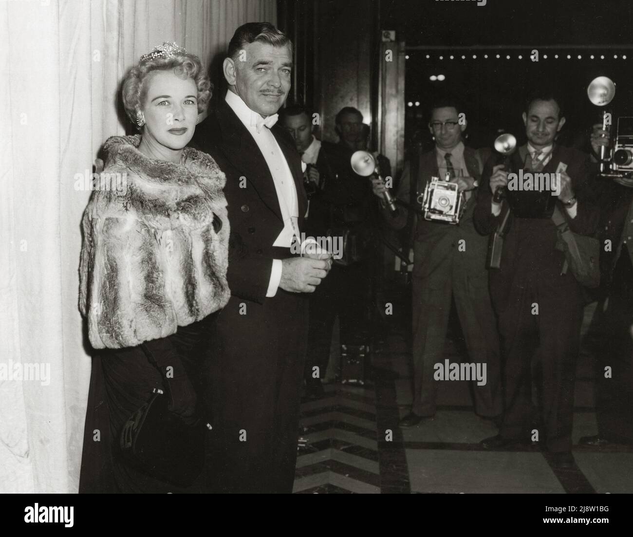 Clark Gable, wife Kay Spreckles, 30th Academy Awards - 1958. File ...