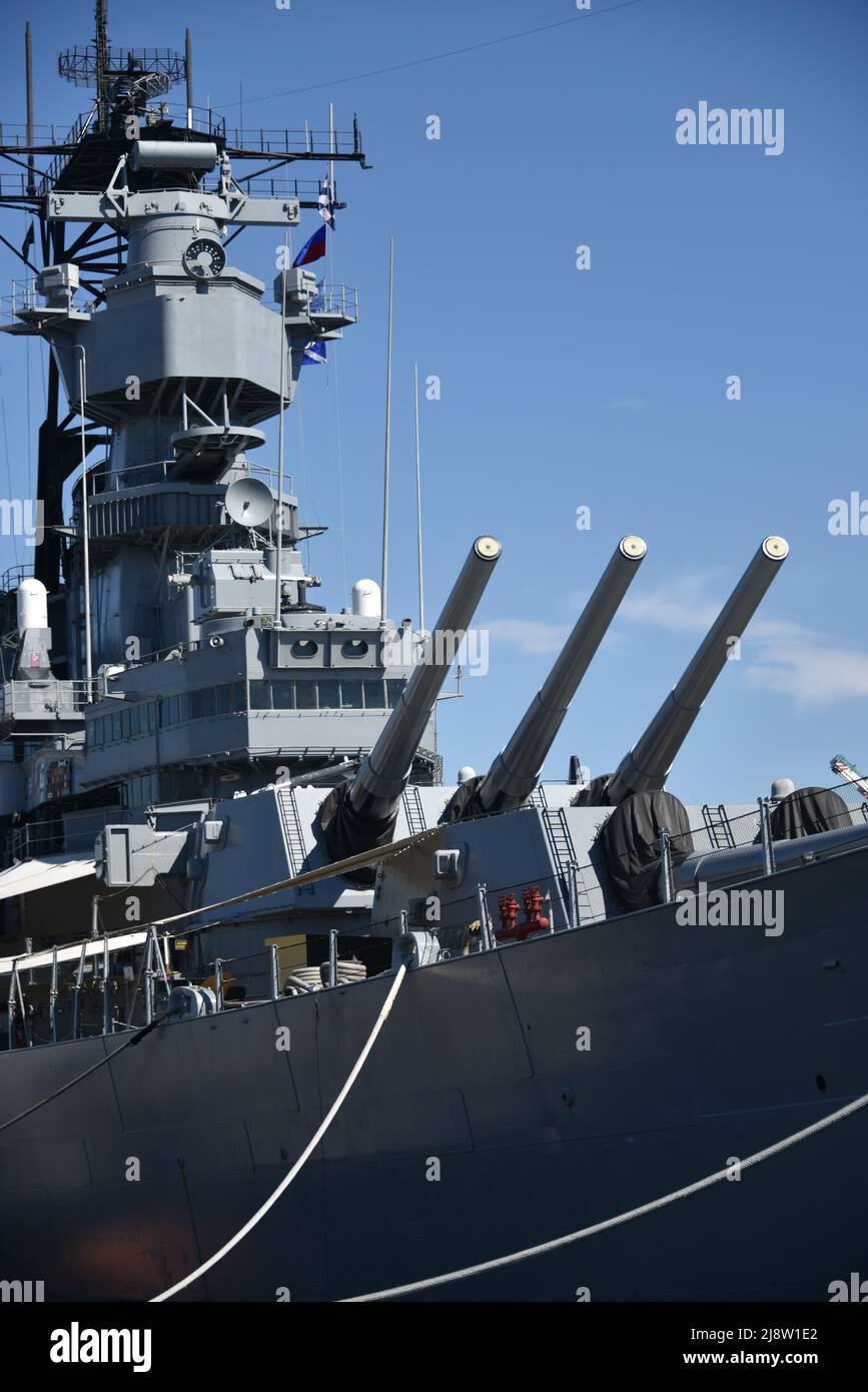 San Pedro, CA. USA. 2/28/2022. U.S.S. Iowa BB-61. U.S. Iowa BB-61 ...