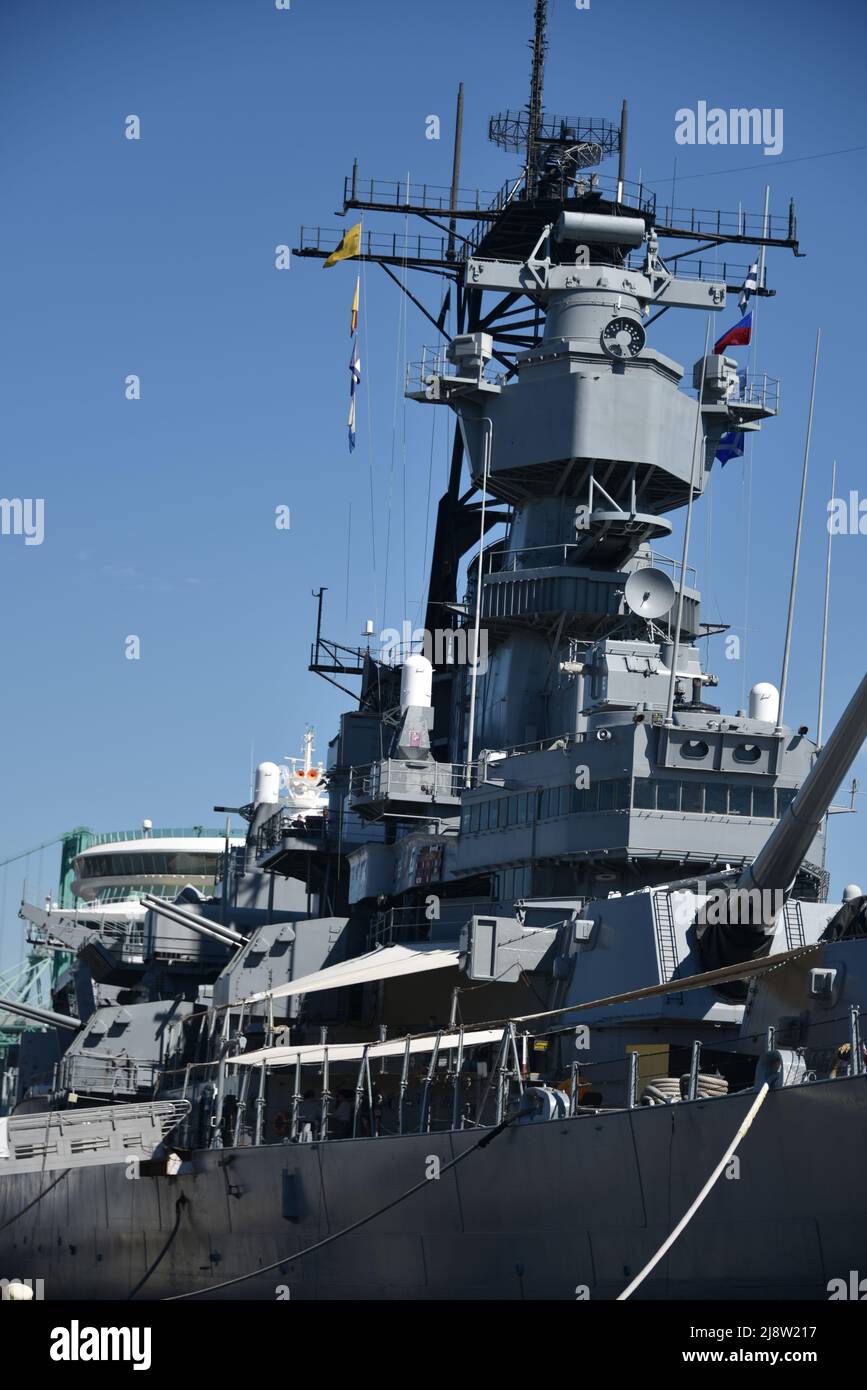 San Pedro, CA. USA. 2/28/2022. U.S.S. Iowa BB-61. U.S. Iowa BB-61 ...