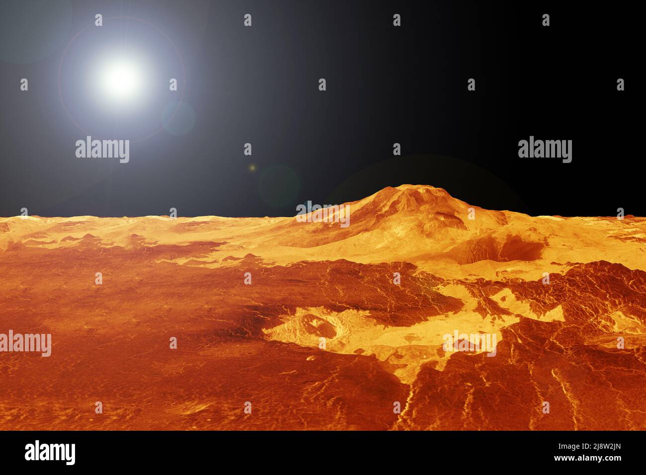 The surface of Venus, the irregularities of the planet. Elements of ...