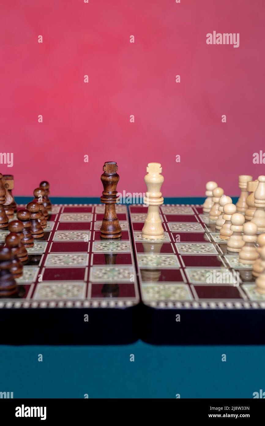 Two kings met on a chess board Stock Photo - Alamy